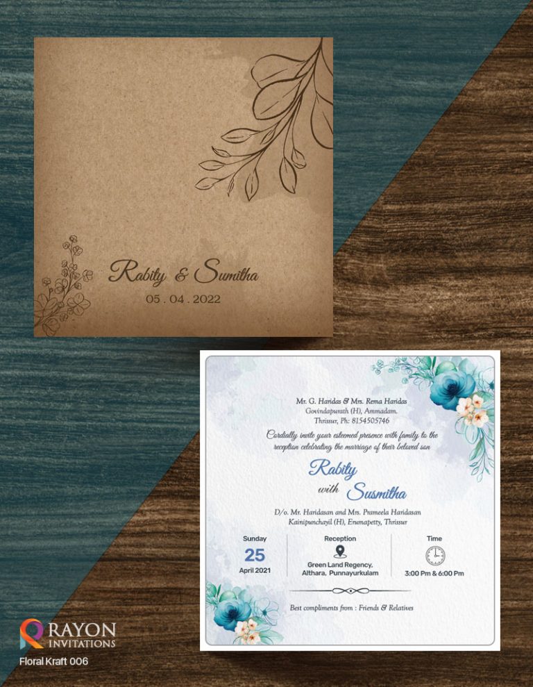 Rayon Invitations | Wedding Cards & Printing in Thrissur